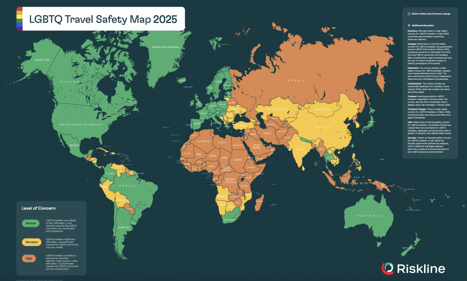 Riskline's 2025 LGBTQ risk map