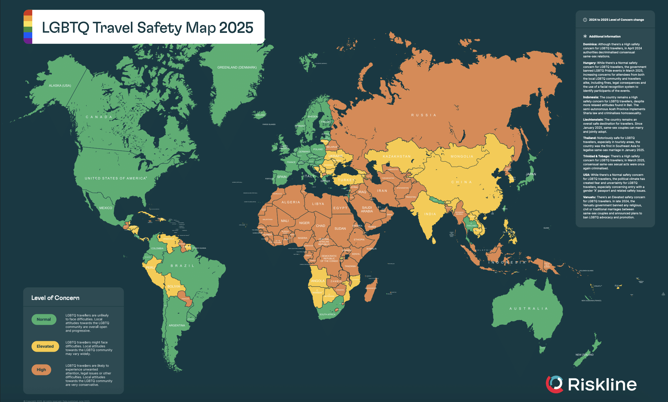 Riskline's 2025 LGBTQ risk map